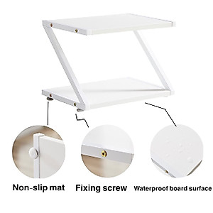 infini Printer Stand Multi-Purpose Desktop Organizer Printer Storage Rack and Shelf 2-Layer Desktop Storage Shelf Desktop Printer Stand with Paper Storage Very Suitable for Home or Office (White)