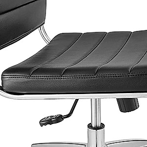 Modway Jive Ribbed Armless Mid Back Swivel Conference Chair In Black