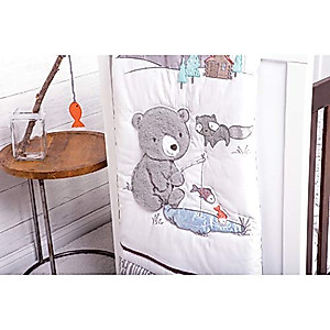 Trend Lab Gone Fishing 3 Piece Crib Bedding Set, Gender-Neutral Color Palette, Includes Quilt, Fitted Crib Sheet and Skirt