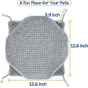 RAYFARMO Ferret Rat Hammock,Guinea Pig Hammock for Cage with Soft Plush,Cage Accessories for Ferret,Rat,Guinea Pig,Chinchilla,Mice,Small Animal Pet Sleep Hanging Bed