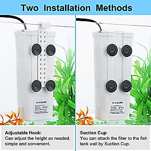 DaToo Aquarium Power Filter in-Tank Ultra Silent Small Fish Tank Filter 3W for Aquarium 1 to 10 Gallon Tank, 1 Yr Warranty