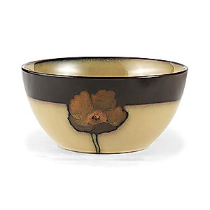 Pfaltzgraff Painted Poppies 16-Piece Stoneware Dinnerware Set, Service for 4, Tan/Assorted -