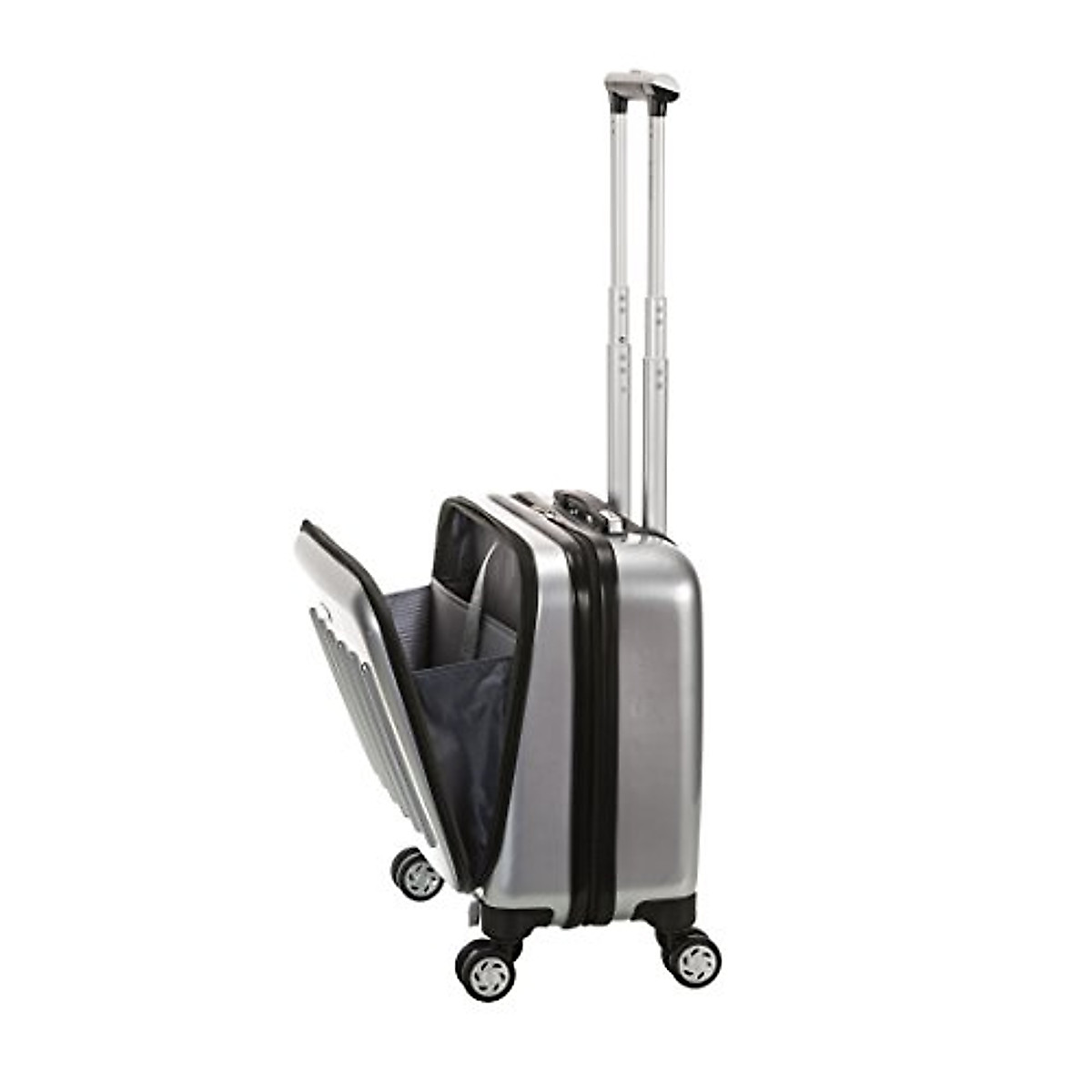 Rockland Revolution Hardside Rolling Computer Case, Silver, Carry-On 17-Inch