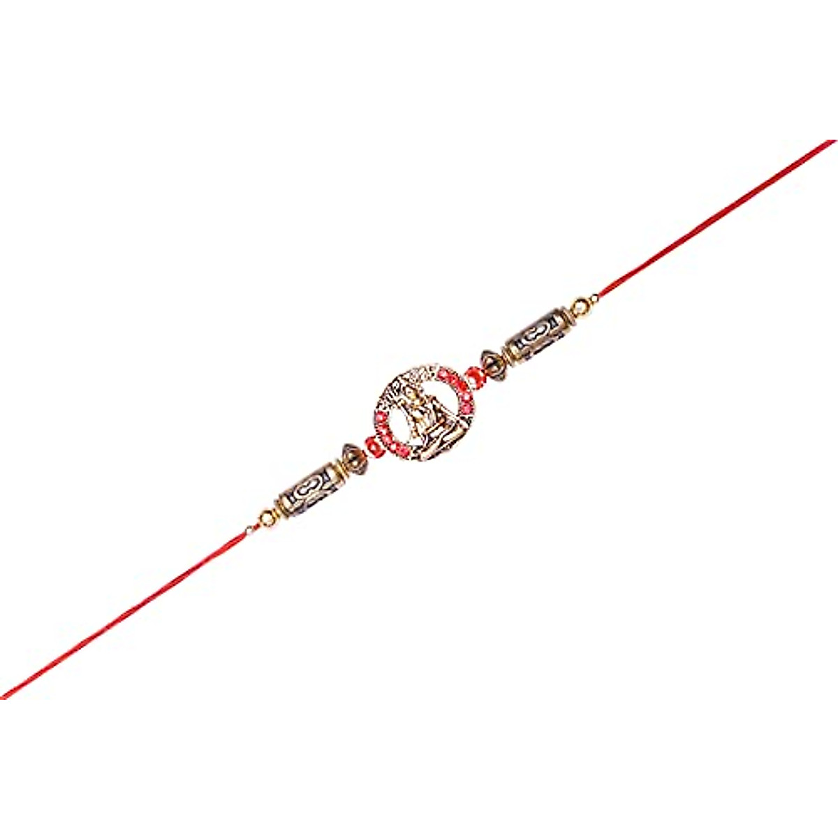 Ruci Store Shiva Rakhee Handicrafted Rakhi for Brother Bhaiya Bhai for Raksha Bandhan Indian Bracelet Beads Rakhi Thread Bhaiya Bhabhi Sister Rakhee with Faux Stone