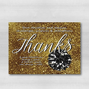 Cheerleading Thank You Gift, Coaches Cheer Pom Pom, Pictures, Wall Art, Yellow Gold Vegas Black White, Unframed 8x10 PHOTO print, A good COACH can change a game, A GREAT coach can change a LIFE
