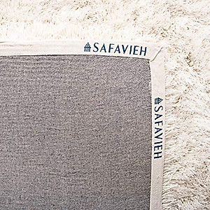 SAFAVIEH Venice Shag Collection 5' x 8' Pearl SG256P Handmade Glam 3-inch Extra Thick Area Rug