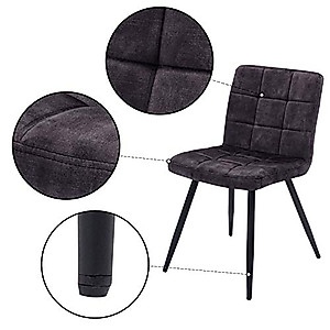 Duhome Velvet Dining Chairs Set of 4,Mid Century Modern Dining Room Chairs with Metal Legs,Accent Chairs Side Chairs Reading Chairs for Living Room Kitchen Home Bedroom Vanity Black