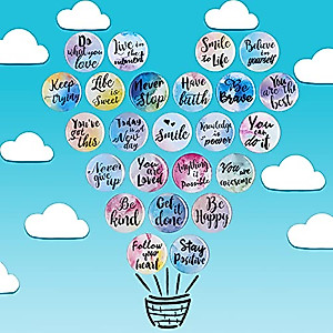 Inspirational Magnets Watercolor Round Motivational Magnets Inspirational Quote Refrigerator Magnets Cute Magnets with Quotes Encouragement Magnets for Locker Whiteboard(Classic Style,24 Pieces)