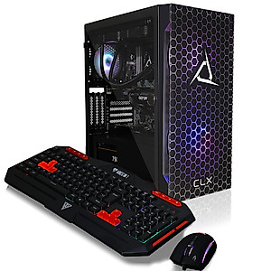CLX Set Gaming Desktop - Liquid Cooled AMD Ryzen 7 5800X 3.8GHz 8-Core Processor, 16GB DDR4 Memory, GeForce RTX 3060 12GB GDDR6 Graphics, 500GB SSD, 3TB HDD, WiFi, Windows 11 Home 64-bit, Black