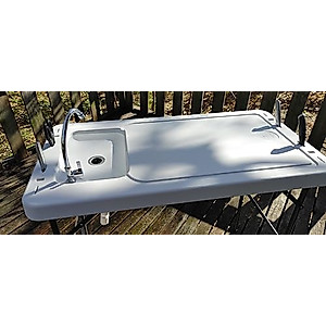 Old Cedar Outfitters Fish and Game Cleaning Table with Sink and Folding Legs