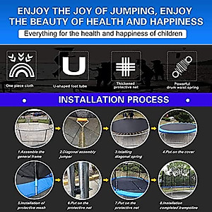 CalmMax Trampoline 12FT Jump Recreational Trampolines with Enclosure Net - ASTM Approved - Combo Bounce Outdoor Trampoline for Kids Family Happy Time