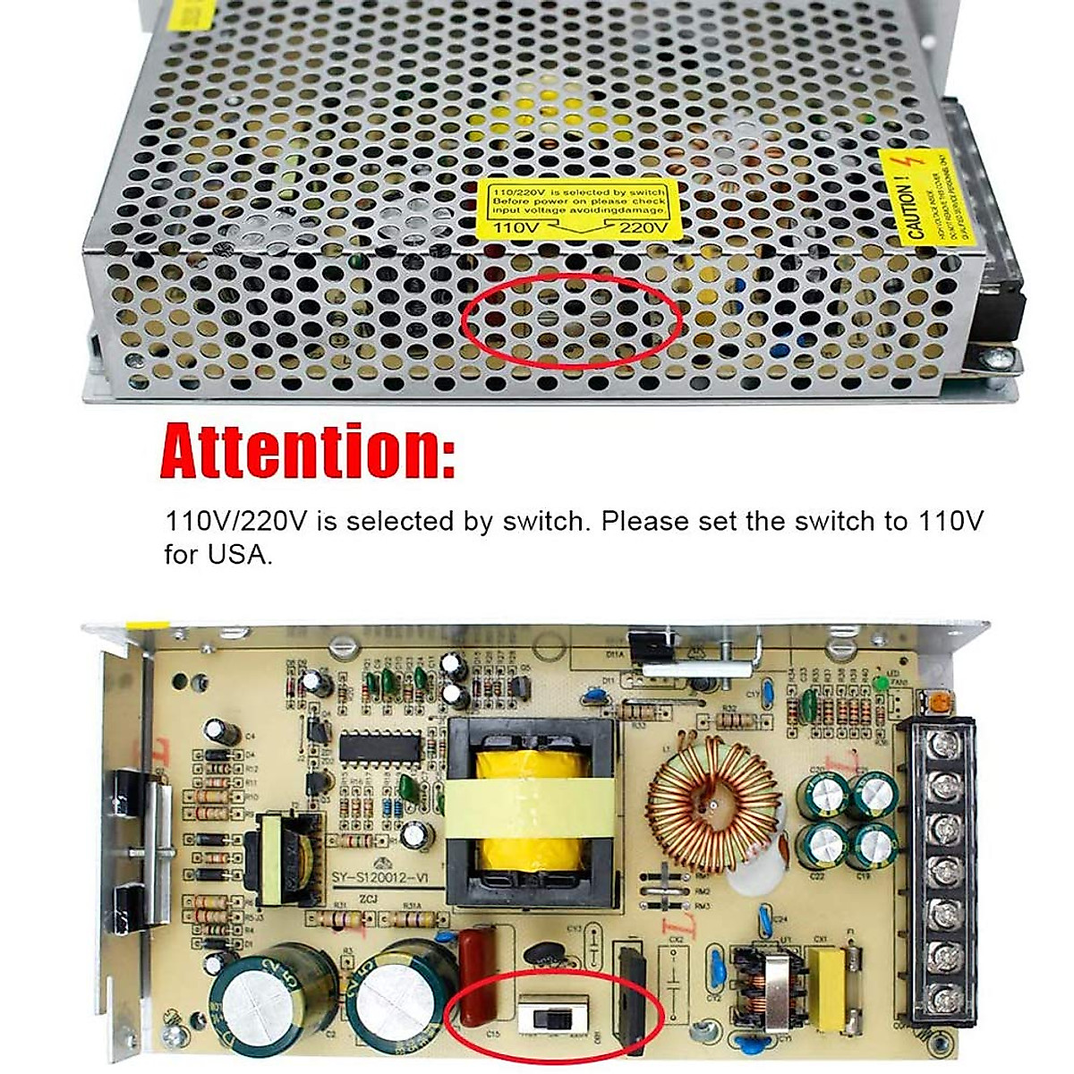 JOYLIT DC 24V 5A 120W Power Supply Adapter, AC 110V / 220V to DC 24V 5amp Converter Universal Regulated Switching Transformer for LED Lights, CCTV Security Sytem, 3D Printer