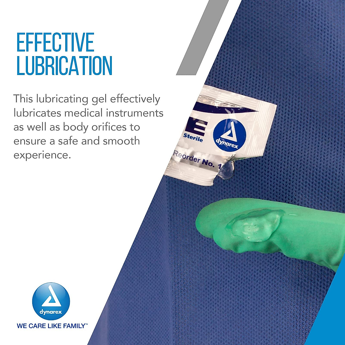 Dynarex DynaLube Lubricating Jelly, Water Soluble and Sterile Lubricant Jelly, Used for Body Orifices, Hinged Instruments and Medical Devices, 1 Box of 144 DynaLube Packets, 2.7g