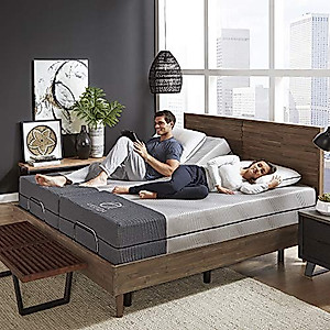 Blissful Nights 13" Ananda Cool Gel and Pearl Infused Hybrid Mattress with Head Tilt Adjustable Bed Base Combo Set (Cal King Split)