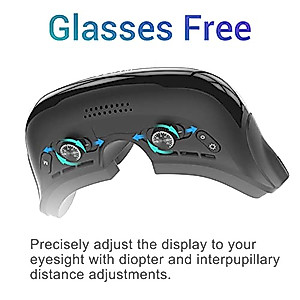 Goovis Young T2 Head-Mounted Display Personal Mobile Cinema with AM-OLED Display HMD for Gaming and Movies Compatible with Laptop Tablet Smartphone