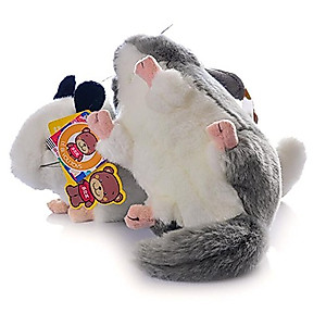 MSNOR 12 inch Chinchilla Plush Toy Stuffed Animal Toy Plush Animal Doll (Gray)