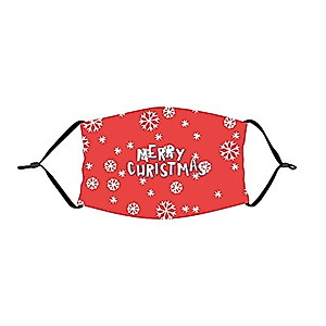 PENATE Wish-You-Merry-Christmas Adult Women and Men Washable Cotton Facemasks Red Mouth C-Over-Ship from U.S.