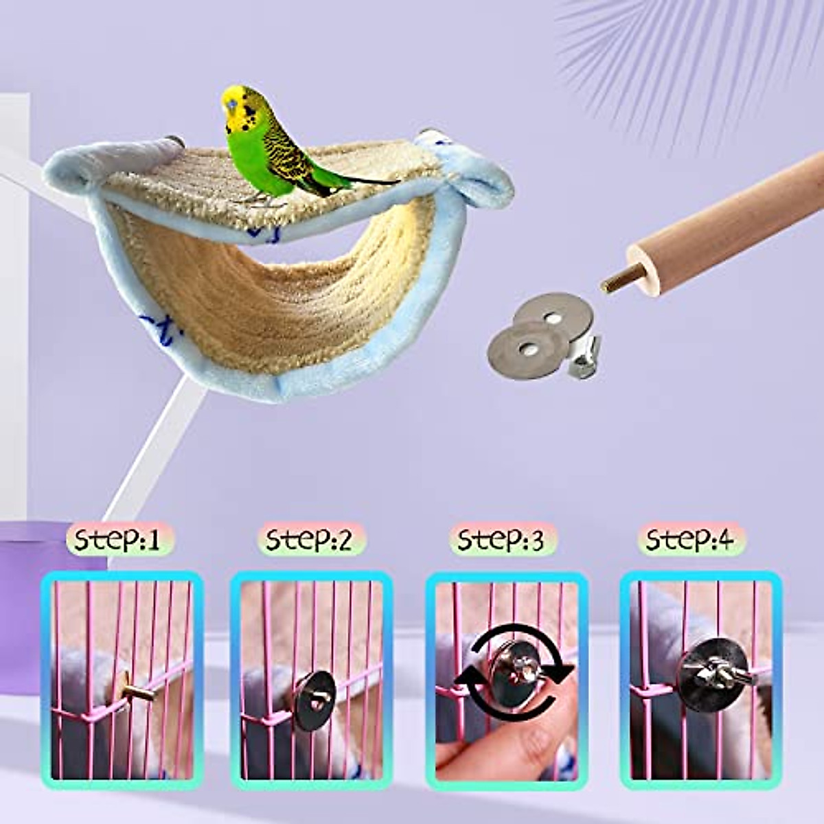 2Pcs Bird Nest Bed,Parrot Hanging Hammock Snuggle Hut Parrot House Bed Tent Toy Bird Cage Perch for Parakeet Budgies Cockatiels Cockatoo Finch Hamster Chinchilla