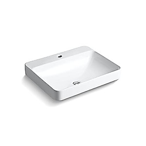 Kohler 2660-1-0 Vox Vessel Bathroom Sink with Single Faucet Hole, One Size, White