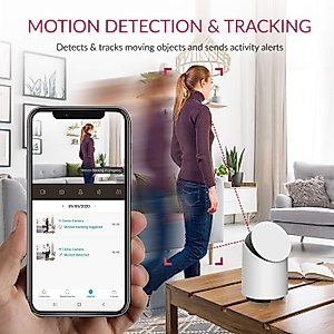 YI Pet Security Camera 1pc, 1080p 360-degree Pan-Tilt Smart Indoor IP Cam with Night Vision, 2-Way Audio, Motion-Tracking，Human Detection, Phone App, Compatible with Alexa and Google