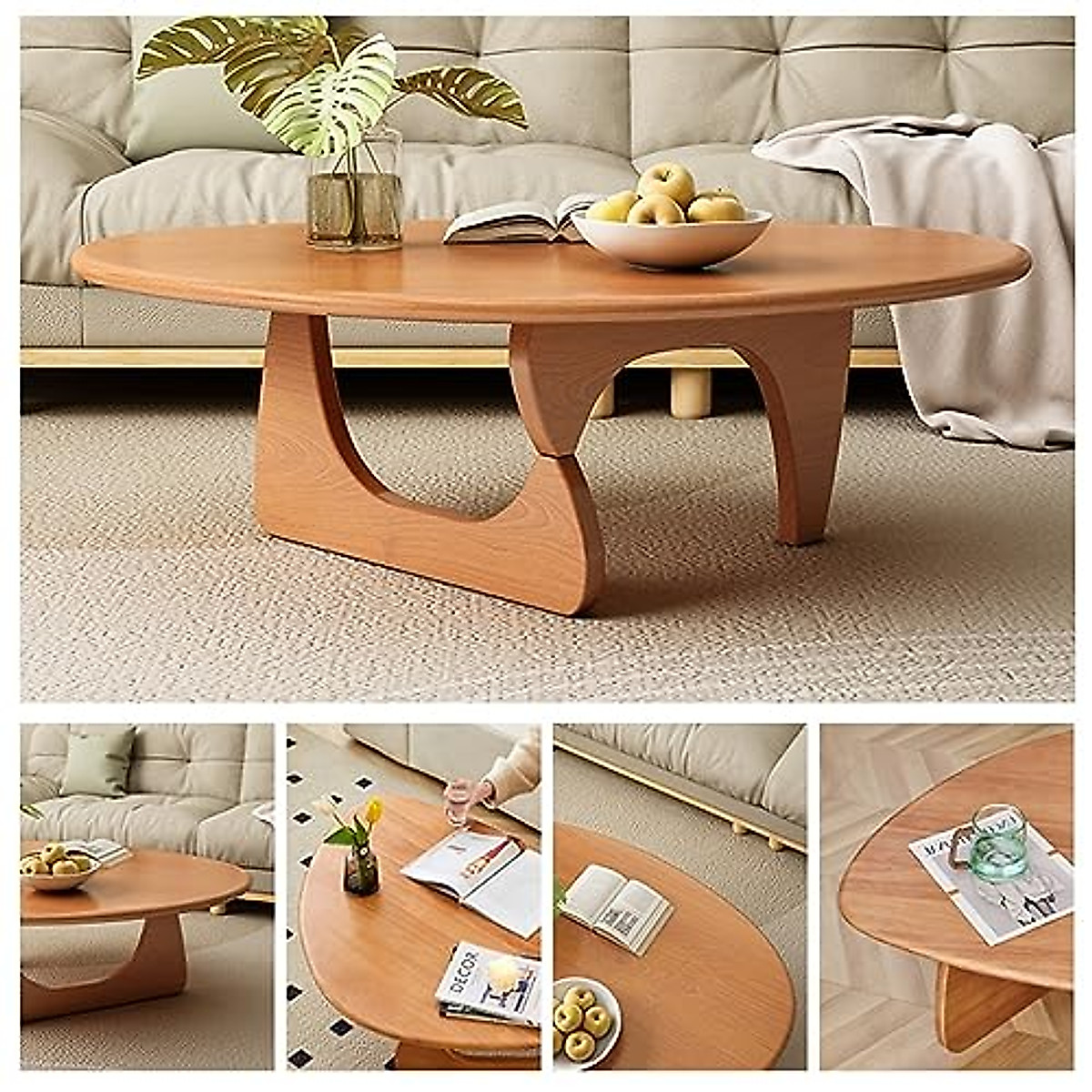 Triangle Coffee Table, Modern Leisure Table with Geometric Legs for Living Room, Patio, Home Office, Birthday, (Color : A, Size : 110 * 78 * 40cm)