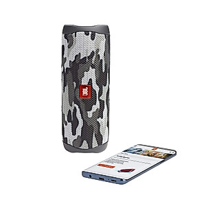 JBL Flip 5 Portable Waterproof Wireless Bluetooth Speaker - Black Camo (Renewed)