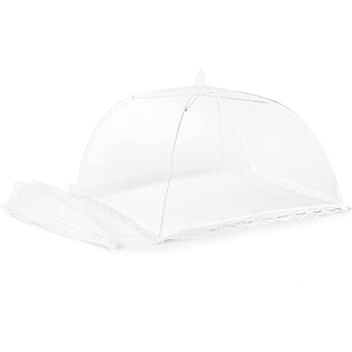 Mesh Outdoor Food Cover Tents (6 pack): Collapsible Umbrella Tents for Picnics, BBQ, Camping & Outdoor Cooking; Pop Up Screen Net & Plate Protector; Shields Food Plates & Glasses From Flies, Bugs