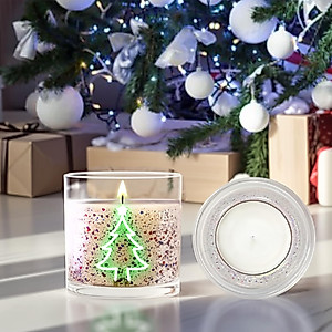 Moasitn Christmas Candles with Led Light, Christmas Scented Candle Soy Candles for Home & Winter Holiday Decor, Christmas Candles Gift for Women and Men (9oz)