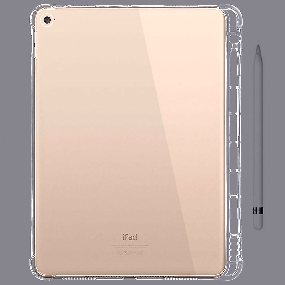 SFFINE Clear Case for New iPad 10.2 7th/8th/9th Generation 2021/2020/2019 with Pencil Holder, Shockproof Thin Slim Transparent Flexible TPU Gel Silicon Back Cover Protective Shell Fit iPad 10.2 Inch