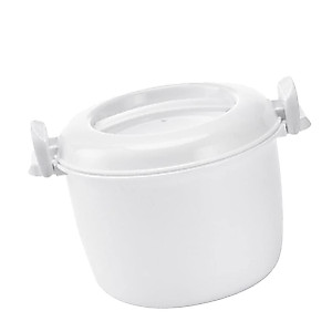 BESTonZON Microwave Rice Cooker Microwave Pressure Cooker Microwave cookware for Rice Microwave Cooker Bowl Insulated Round Lunch