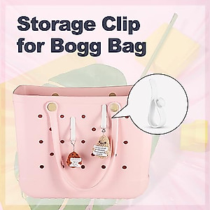 2pcs Hooks Accessories for Bogg Bags, Multifunctional Plastic Hooks for Bogg Bag Decordation Insert Charm Cutie Accessories Cup Holder Connector Keychains Masks Holder and Sunglasses Holder (White)