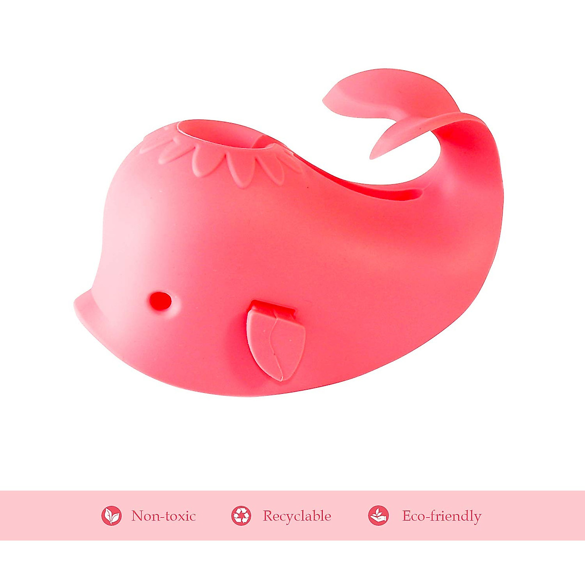 Aurelie Silicone Whale Tub Faucet Cover for Kids, Protective Baby Safety Products for the Bathtub Spout, Melon