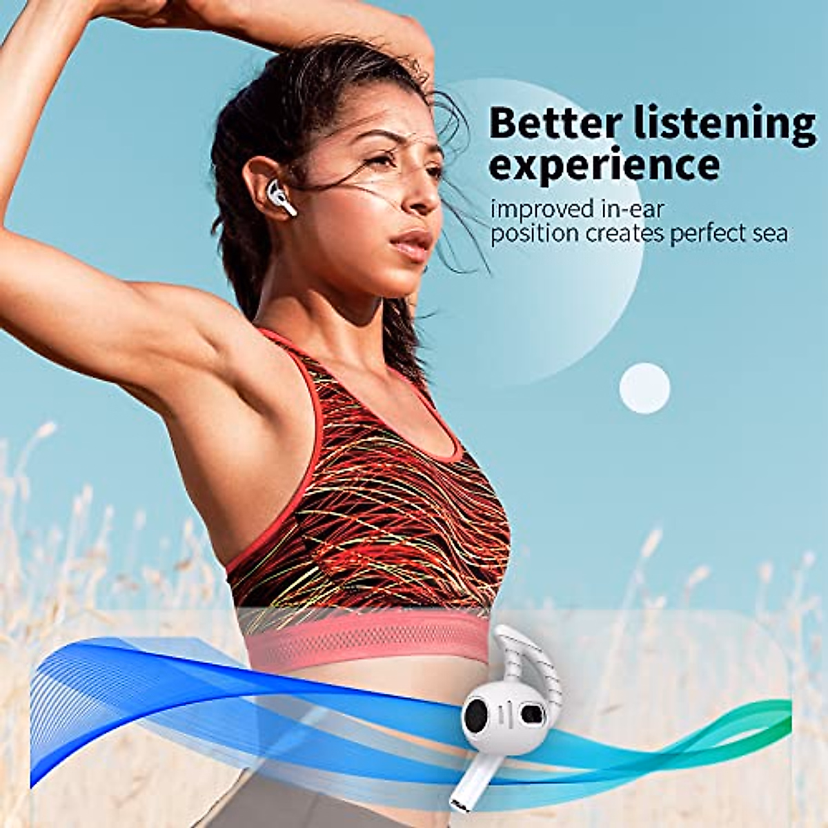 [5 Pairs] for AirPods 3 Ear Hooks Covers, WOFRO Anti-Slip Ear Tips Cover Soft Silicone Add Grip Sport Ear Wing Earbuds Accessories Compatible with AirPods 3rd Generation(5 Colors)