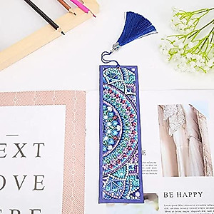 Generic 2 Pieces Diamond Painting Kits Bookmarks with Tassel Jesus Cross Christian DIY Leather Bookmark Art Craft 5D Special Shaped Crystal Paint by Numbers for Adults Kids Students Gift 6x21cm