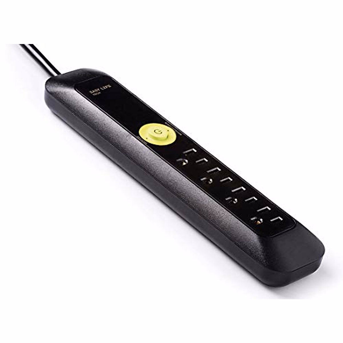 Power Strip Surge Protector with 4 Outlets Heavy Duty 6 ft Extension Cord for Home and Office by Easylife Tech, Black