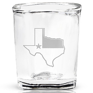 Rogue River Tactical Square Texas State Flag Outline Shot Glass Gift For Texan TX