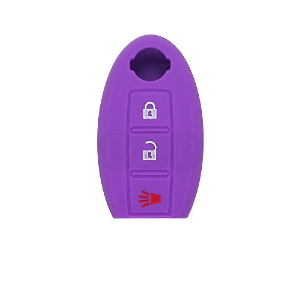 SEGADEN Silicone Cover Protector Case Holder Skin Jacket Compatible with NISSAN 3 Button Smart Remote Key Fob CV9501 Purple