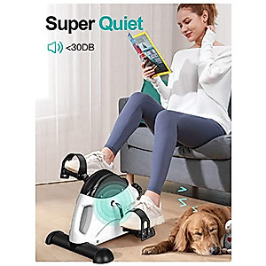 Cyclace Under Desk Bike Pedal Exerciser for Arm/Leg Exercise - Portable Mini Exercise Bike Desk Cycle, Leg Exerciser for Home/Office Workout (VC-White)