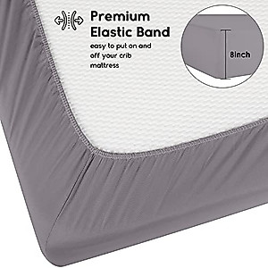 Yoofoss Baby Crib Sheets for Boys Girls, Fitted Crib Sheet 2 Pack for Standard Crib and Toddler Mattress, Super Soft Microfiber Baby Sheet 28x52x8in(Blue-Gray)