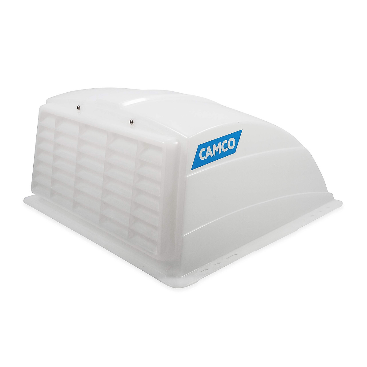Camco RV Roof Vent Cover | Allows High Flow Air Ventilation Into Your RV, Rain or Shine | Easy Installation | Installation Hardware Included, White (40433)