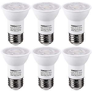 TORCHSTAR PAR16 LED Bulb, 500LM 6.5W 50W Equivalent, Dimmable Spot Light, 40° Beam Angle, UL & Energy Star Listed Track Spotlight, 3000K Warm White, E26 Medium Base, Damp Rated, Pack of 6