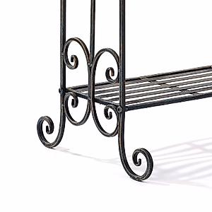 Standing Towel Rack for Bathroom,3-Tier Floor Freestanding Towel Racks with Storage Shelf,Antique Towel Holder Stand-21.75”×13”×38”