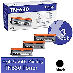 HIYOTA TN 630 TN630 Black Toner Cartridge 3-Pack Compatible Replacement for Brother TN630 HL- L2305W L2315DW L2320D MFC-L2685DW L2700DW L2705DW L2707DW DCP-L2520DW L2540DW Series Printer