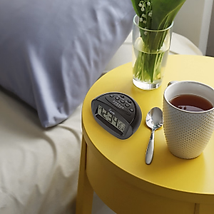 Equity by La Crosse 31022 Insta-Set LCD Alarm Clock, Black