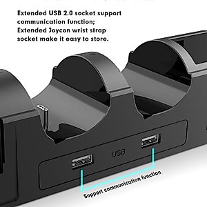 Charging Dock for Nintendo Switch, Charging Station for Nintendo Switch Joy Cons and Nintendo Switch Pro Controllers with LED Indicator
