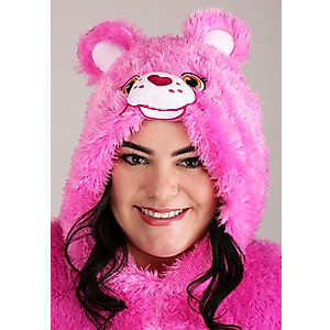Fun Costumes Cheerful Care Bears Adult - Classic Costume, Fuzzy Halloween Jumpsuit - 3X-Large - Pink