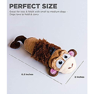 Petstages Stuffing-Free Lil' Squeak Monkey Plush Dog Toy, Small