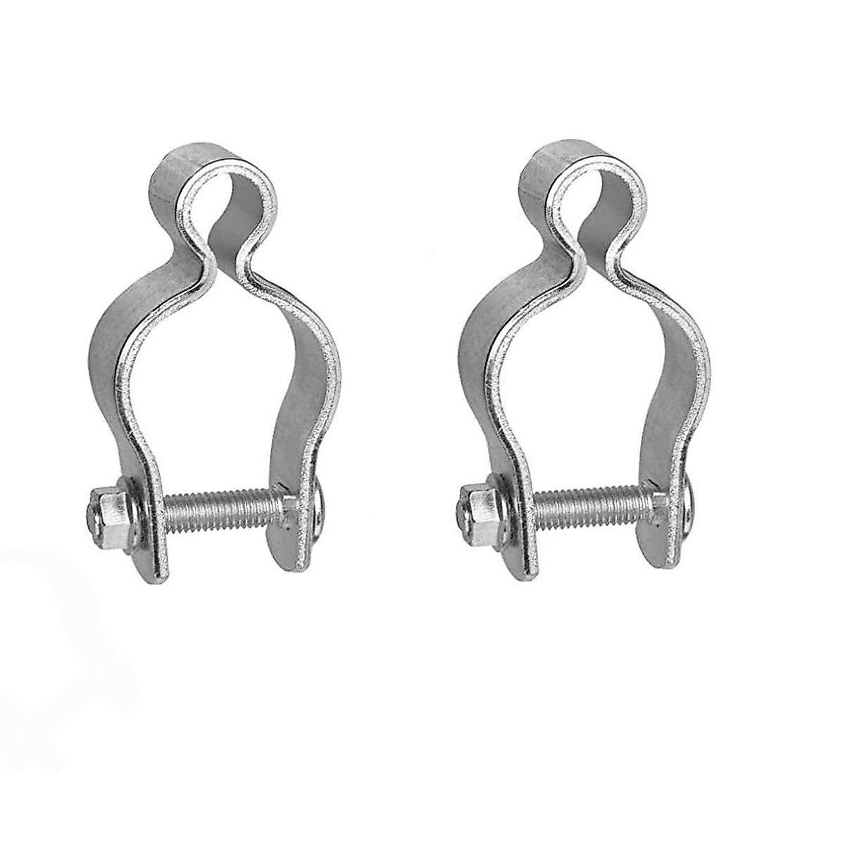 2 Pack 1-5/8inch Chain Link Fence Frame Gate Post Hinge/Galvanized Steel Zinc Plated Pipe Gate Hinge for 1-5/8 Outside Diameter Post/Pipe, Nut/Bolt Included for Hinge