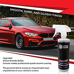 Nano Bond Ceramic Coating Spray Detailer, Spray Wax for Car, Quick Waterless Wash, Hydrophobic Top Coat, Professional Grade Sealant Polish for Cars, Rvs, Motorcycles, Boats, and Atvs, 16oz
