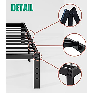 Sementa Twin-Bed-Frames 16 Inch High Heavy Duty-Platform-Mattress-Foundation - No Box Spring Needed,Storage Underneath,Easy Assembly,Noise Free,Black